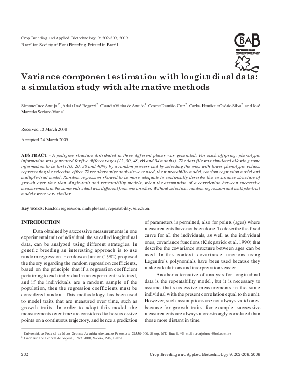 (PDF) Variance component estimation with longitudinal data: a simulation study with alternative ...