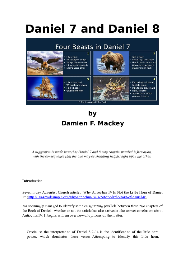 (DOC) Daniel 7 and Daniel 8