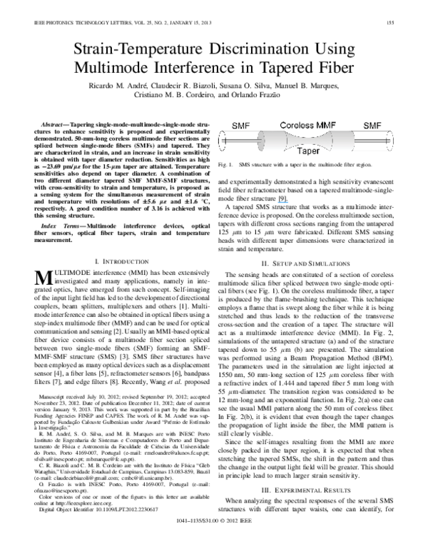 Pdf Strain Temperature Discrimination Using Multimode Interference In