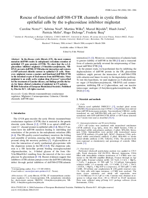 (PDF) Rescue of functional delF508-CFTR channels in cystic fibrosis ...