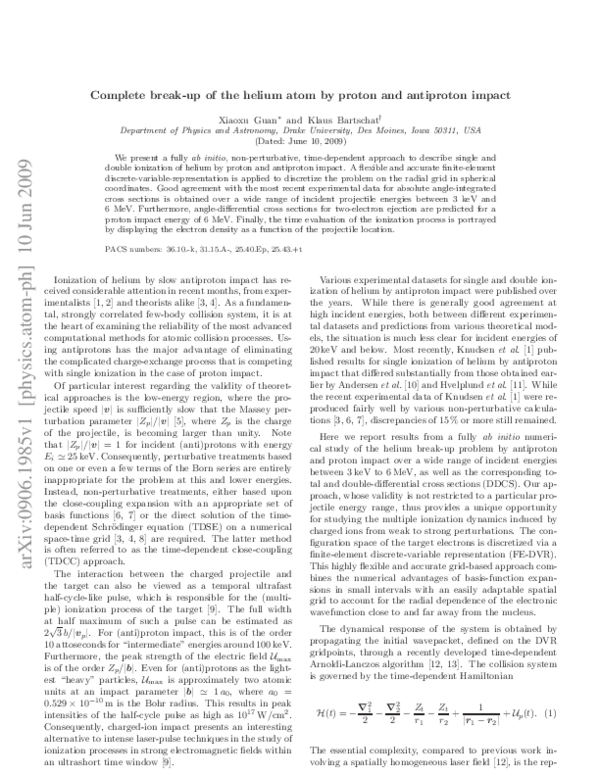 (PDF) Complete break-up of the helium atom by proton and antiproton ...
