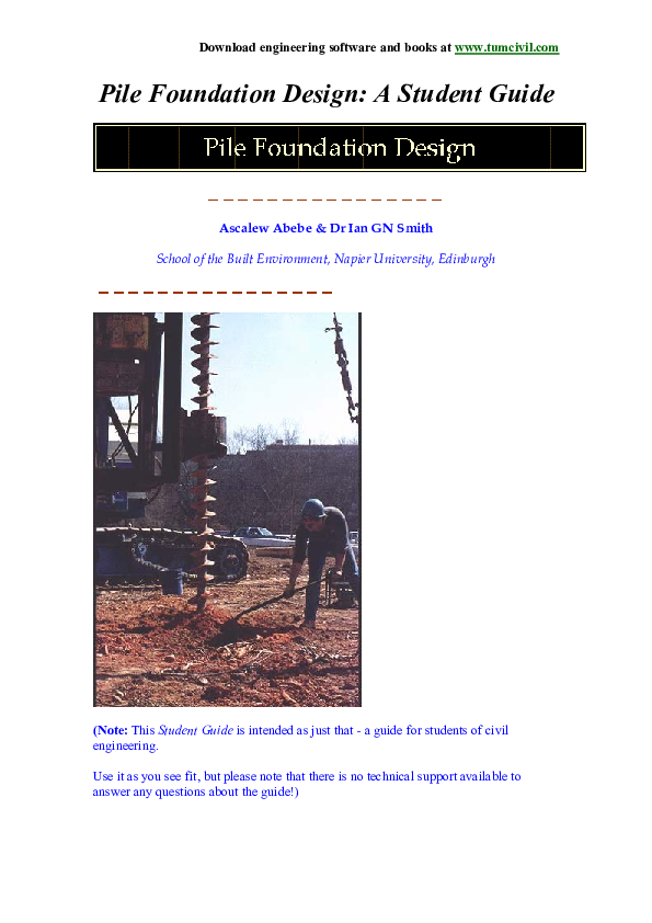 (PDF) Pile Foundation Design: A Student Guide