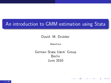 (PDF) An introduction to GMM estimation using Stata