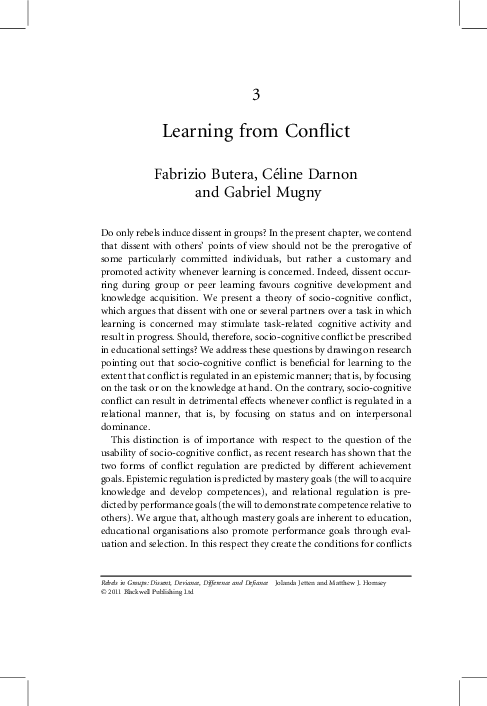 (PDF) Learning from conflict