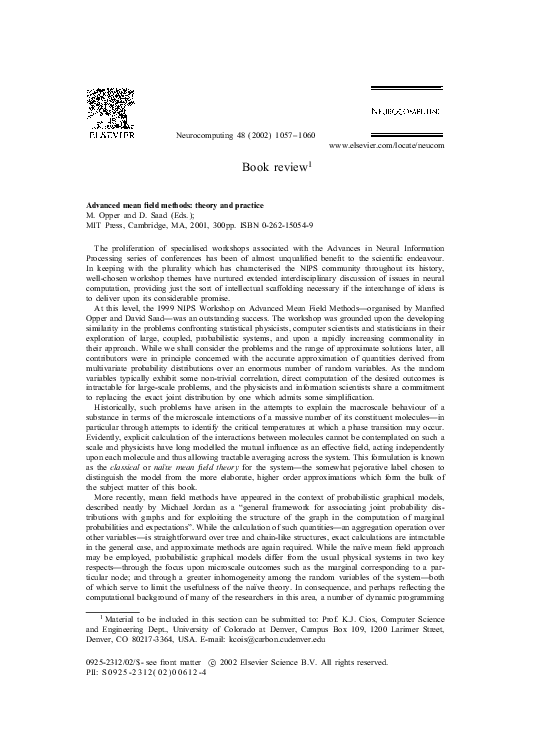 (PDF) Advanced mean field methods: theory and practice