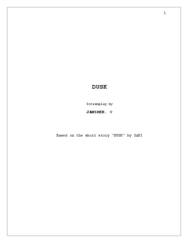 (DOC) Screenplay of 'Dusk' by Saki