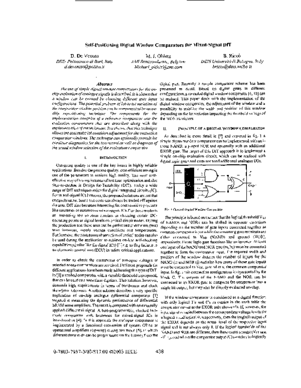 (PDF) On-Chip Digital Window Comparator Techniques