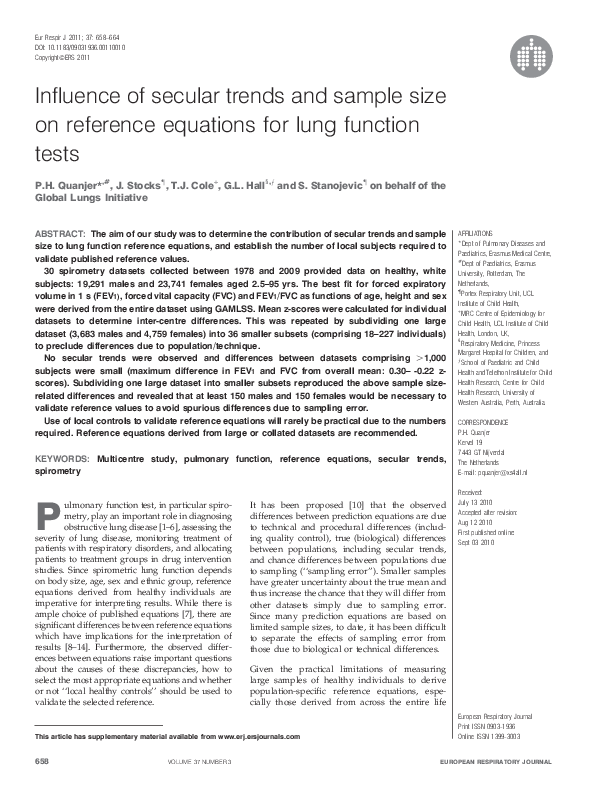 (PDF) Influence of secular trends and sample size on reference ...