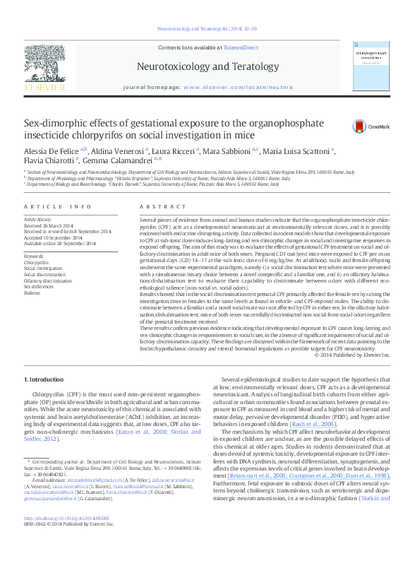 Pdf Sex Dimorphic Effects Of Gestational Exposure To The