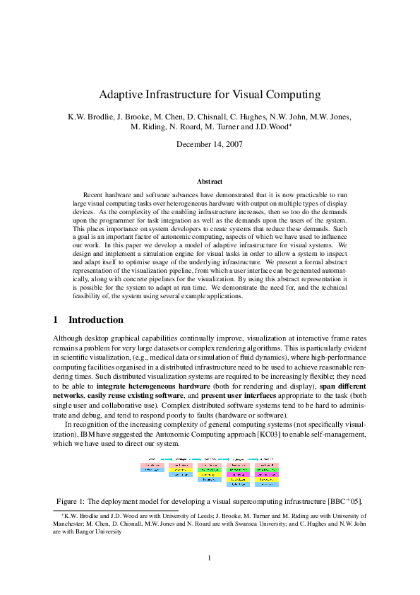 (PDF) Adaptive infrastructure for visual computing