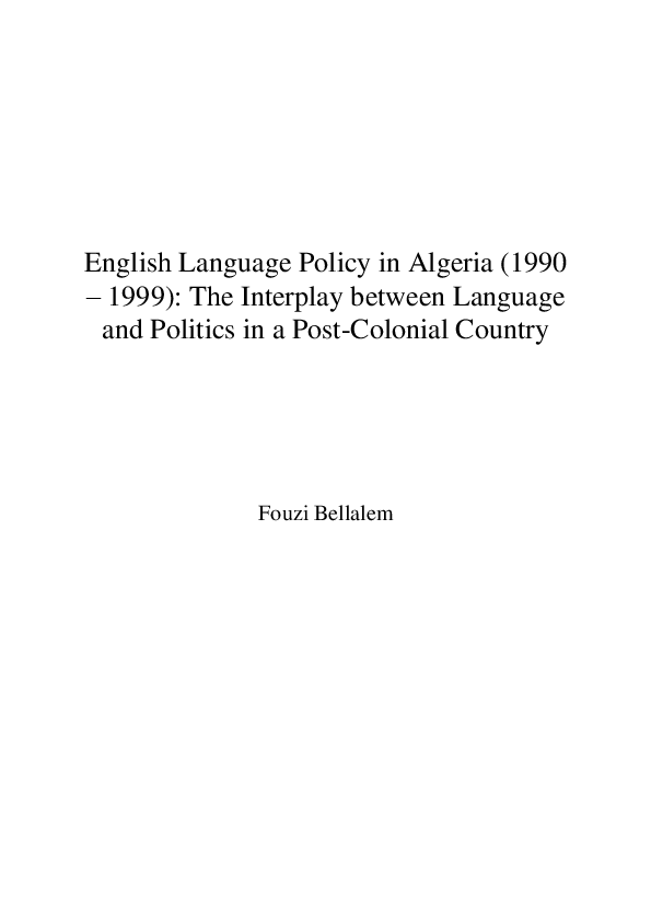 Teaching English as a Foreign Language in Algeria - Algerian