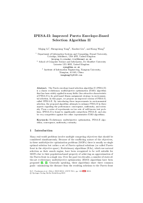 Pdf Ipesa Ii Improved Pareto Envelope Based Selection Algorithm Ii 