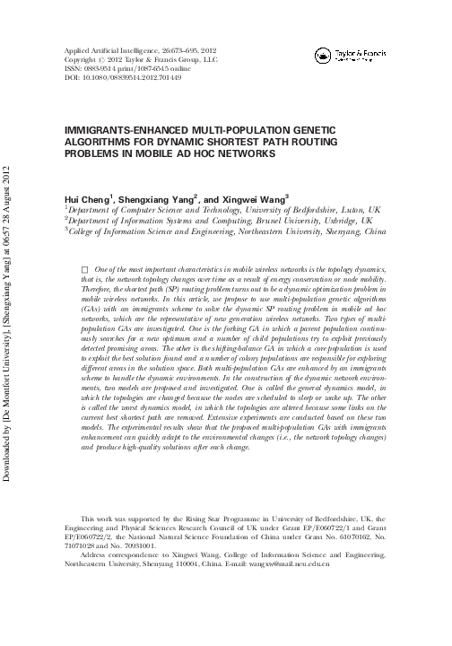 (PDF) Immigrants-Enhanced Multi-Population Genetic Algorithms for ...