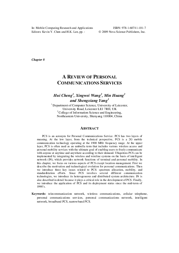 (PDF) A Review of Personal Communications Services