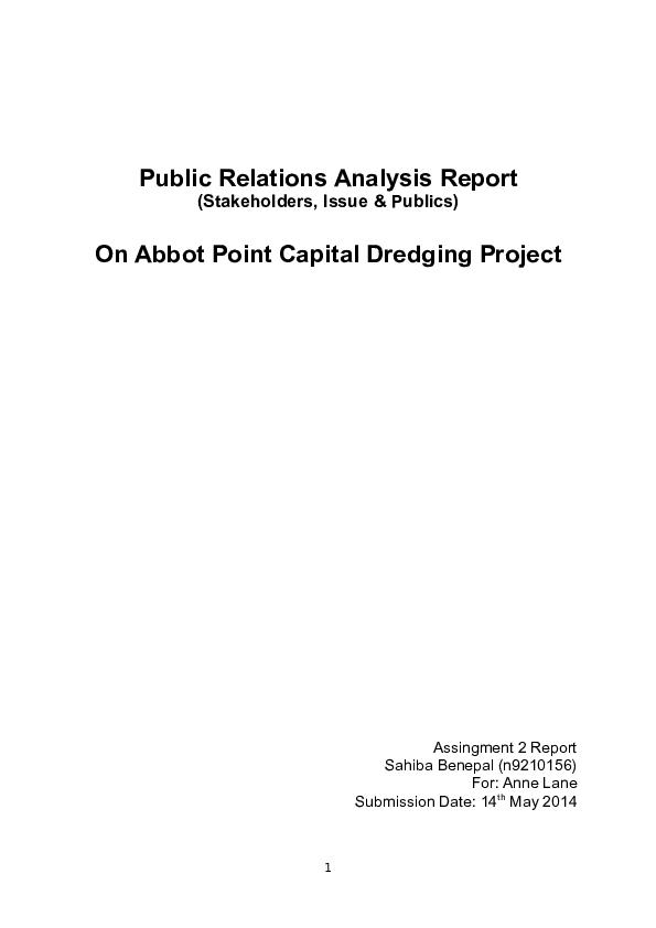 (DOC) Public Relations Analysis Report