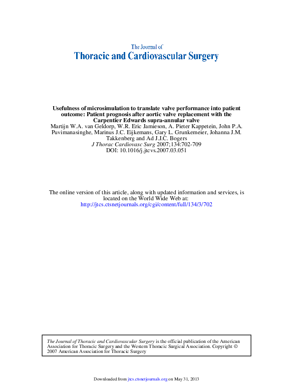 (PDF) Usefulness of microsimulation to translate valve performance into ...