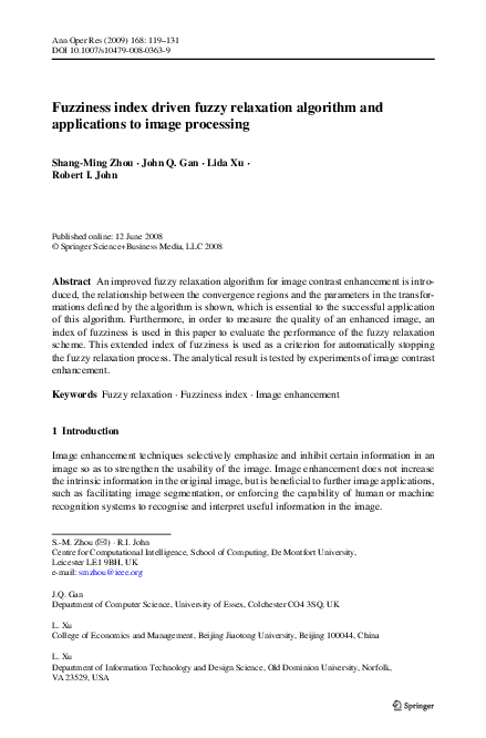 (PDF) Fuzziness index driven fuzzy relaxation algorithm and ...