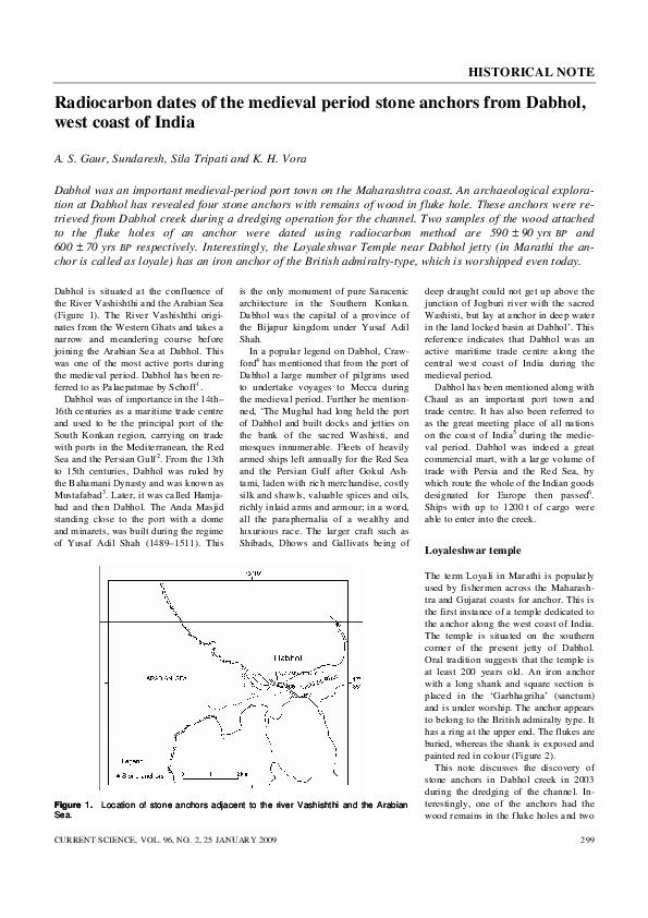 (PDF) Radiocarbon dates of the medieval period stone anchors from ...
