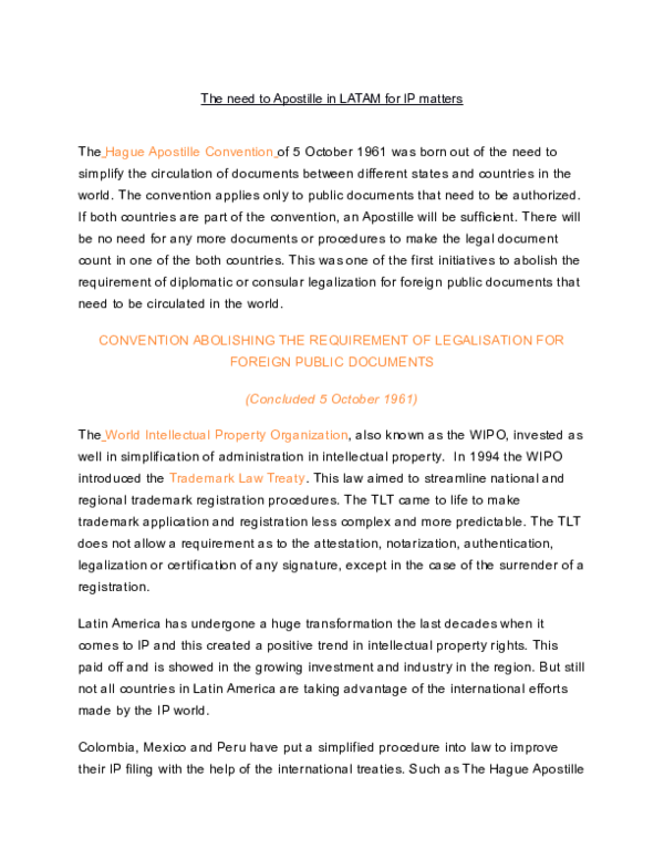 (DOC) Authentication, Simplification, Granted | I.P. Status Latin America