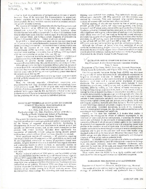 (PDF) Extrapyramidal symptom rating scale