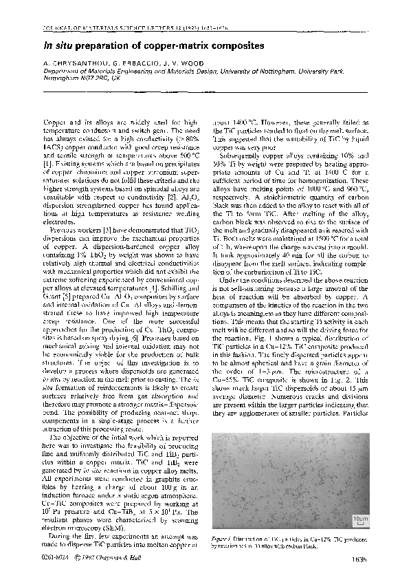 (PDF) In situ preparation of copper-matrix composites