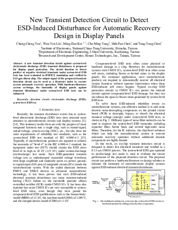 (PDF) New transient detection circuit to detect ESD-induced disturbance for automatic recovery ...