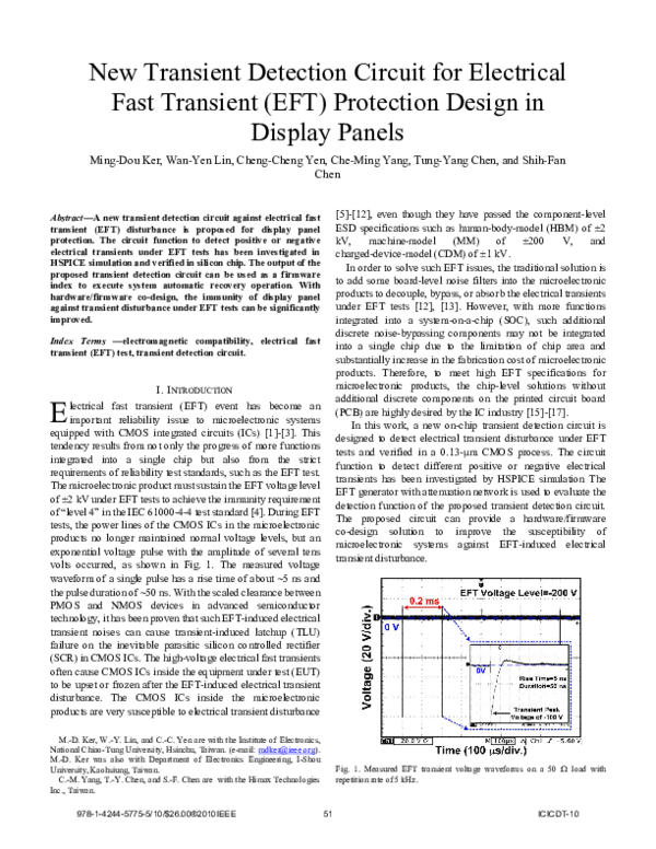 (PDF) New transient detection circuit for electrical fast transient (EFT) protection design in ...