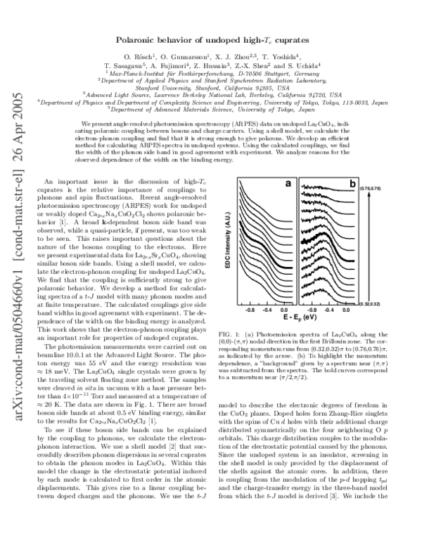 (PDF) Polaronic Behavior of Undoped High-T_{c} Cuprate Superconductors ...