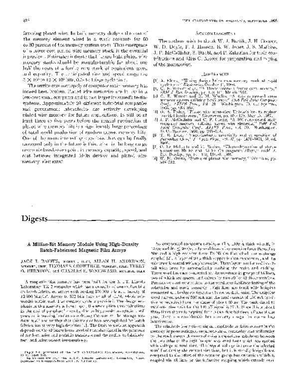 (PDF) A million-bit memory module using high-density batch-fabricated ...