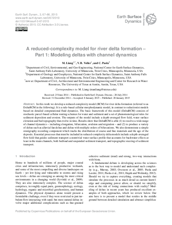 (PDF) A reduced-complexity model for river delta formation – Part 2 ...