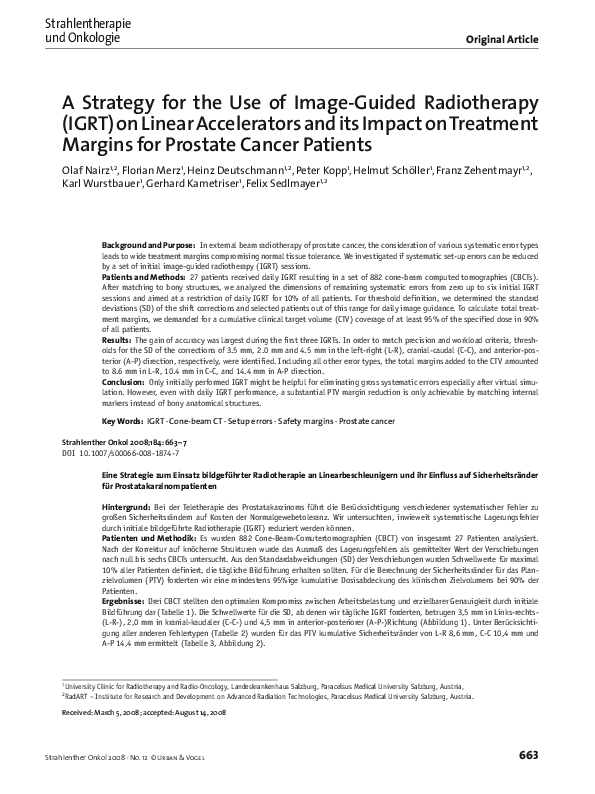(PDF) A strategy for the use of image-guided radiotherapy (IGRT) on ...