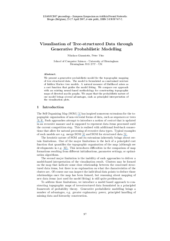 (PDF) Visualisation of tree-structured data through generative probabilistic modelling | Peter ...