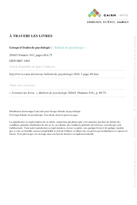 Compte rendu d'Anne-Christine Legendre