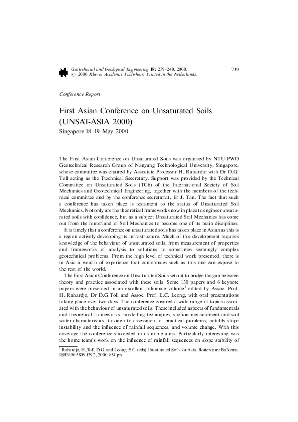 (PDF) First Asian Conference on Unsaturated Soils (UNSAT-ASIA 2000)
