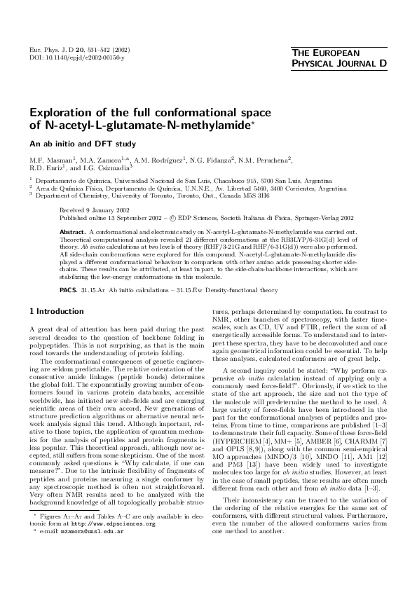 (PDF) Exploration of the full conformational space of N-acetyl-L ...