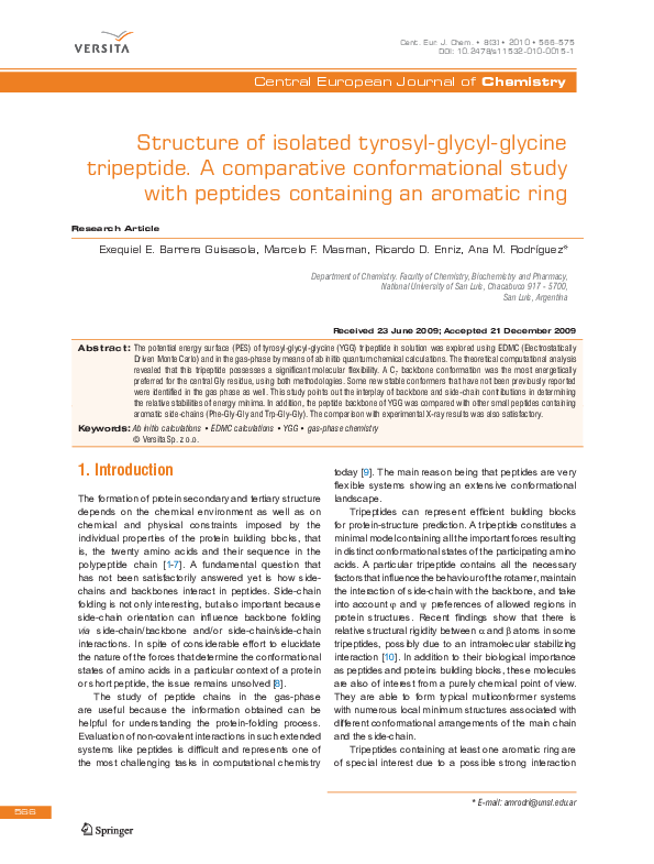 (PDF) Structure of isolated tyrosyl-glycyl-glycine tripeptide. A ...