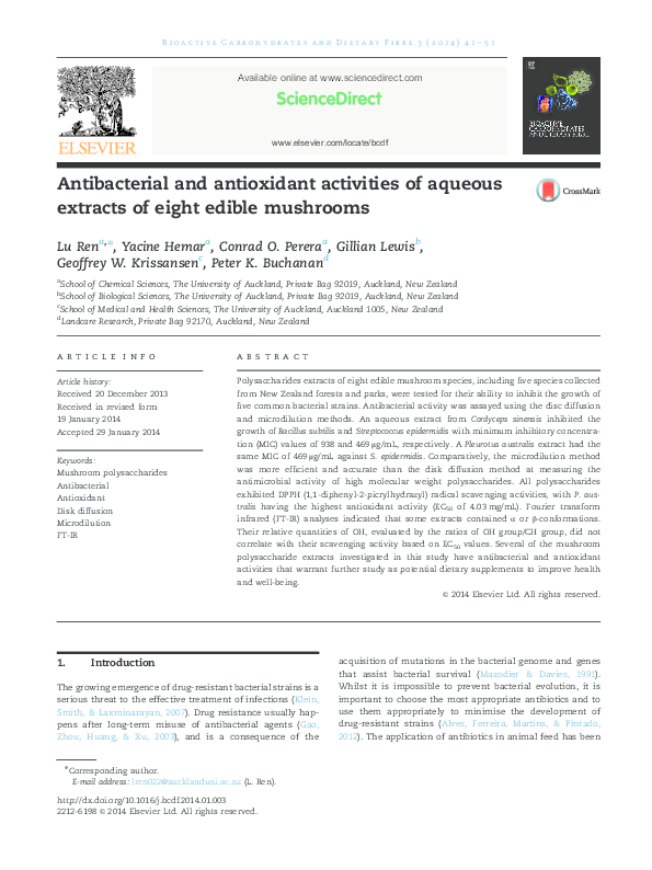 (PDF) Antibacterial and antioxidant activities of aqueous extracts of ...