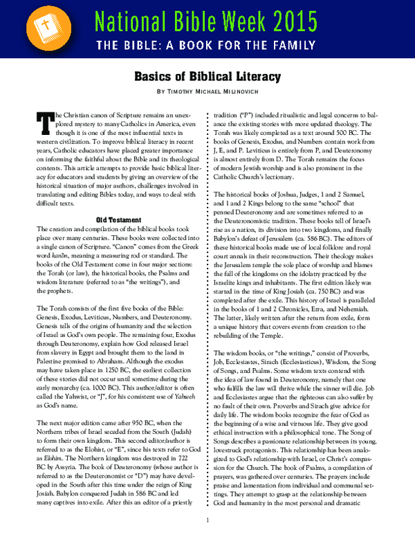 (PDF) Basics of Biblical Literacy