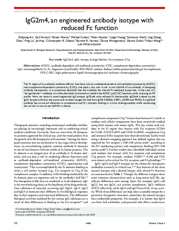(PDF) IgG2m4, an engineered antibody isotype with reduced Fc function ... (PDF) IgG2m4, an engineered antibody isotype with reduced Fc function ...