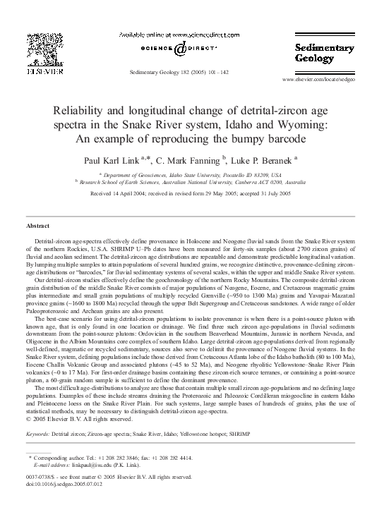 (PDF) Reliability and longitudinal change of detrital-zircon age ...
