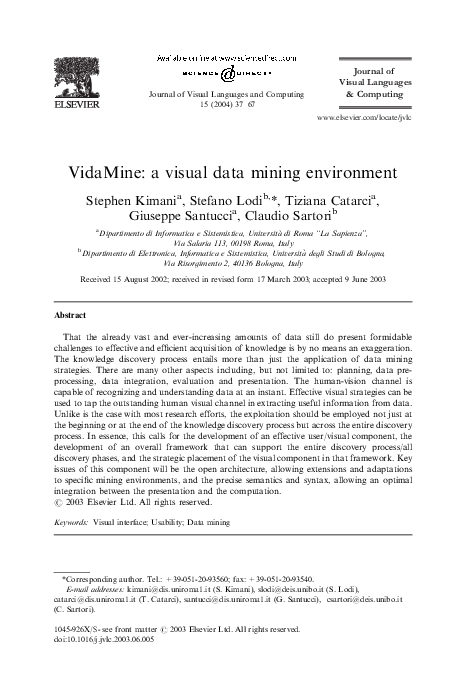(PDF) VidaMine: a visual data mining environment