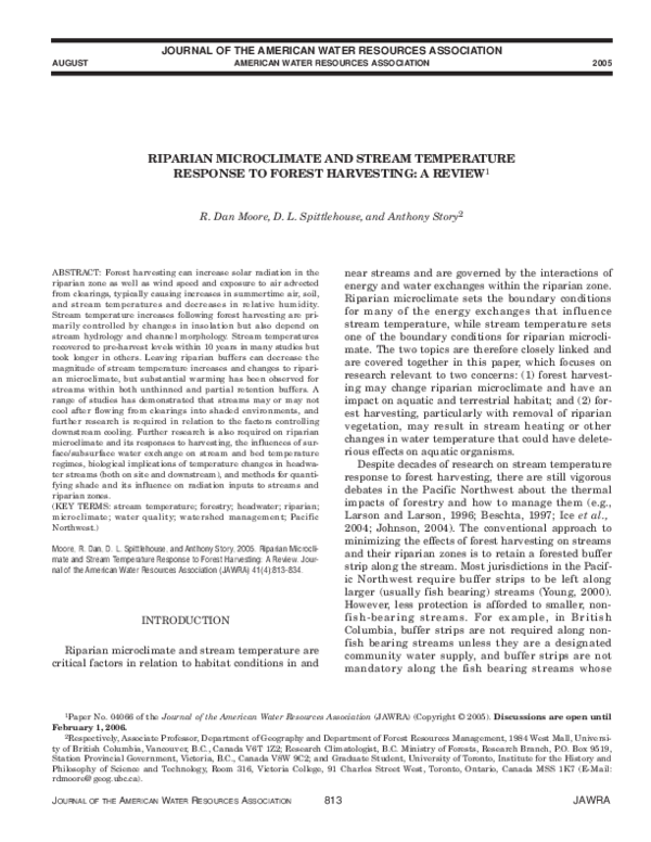 (PDF) Riparian Microclimate and Stream Temperature Response to Forest ...