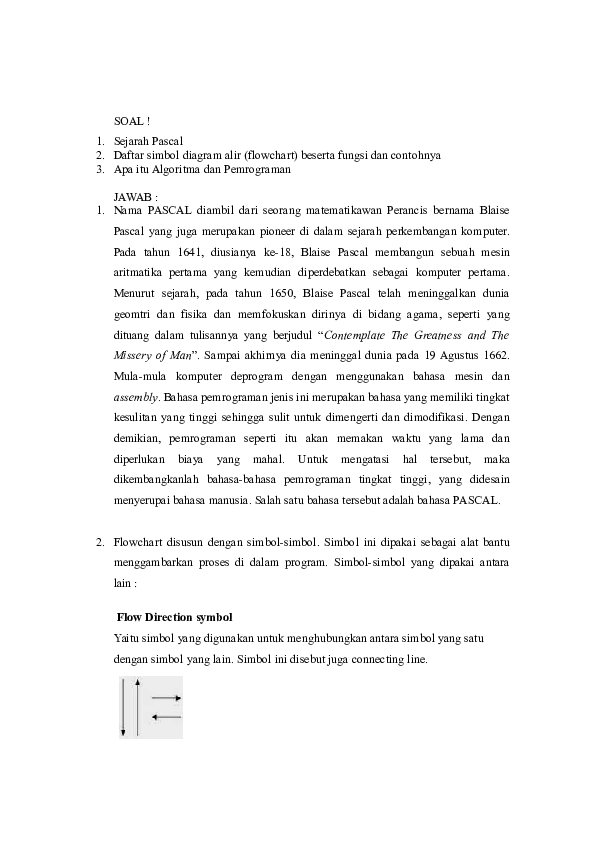 (DOC) sejarah Pascal dan arti dari Algoritma dan Pemrograman