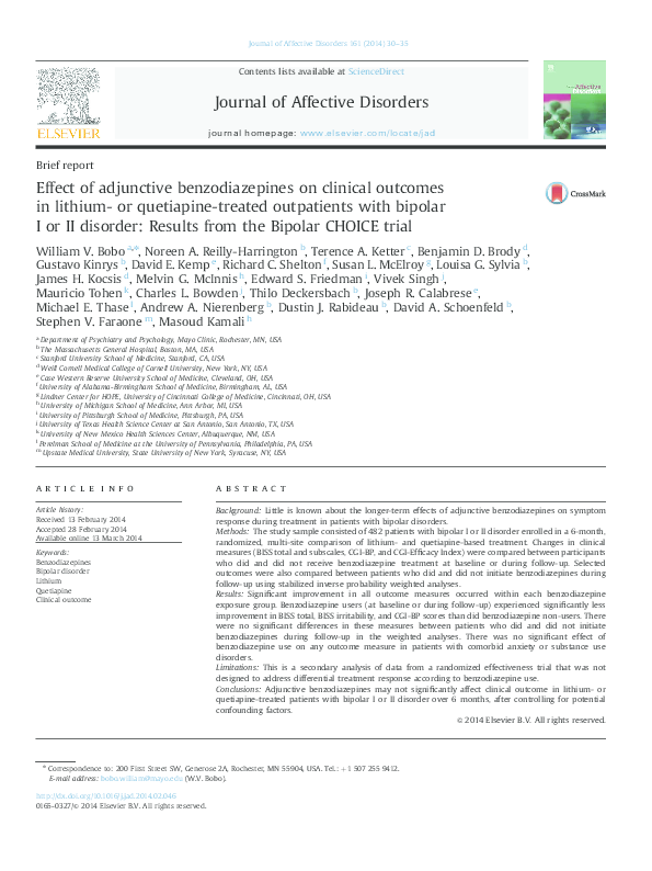(PDF) Effect of adjunctive benzodiazepines on clinical outcomes in ...