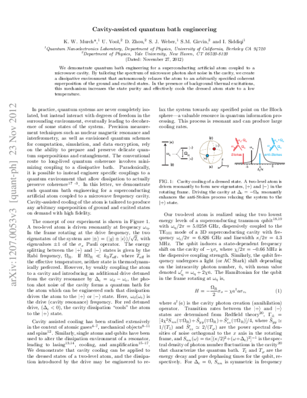 (PDF) Quantum bath engineering of a high impedance microwave mode through quasiparticle ...