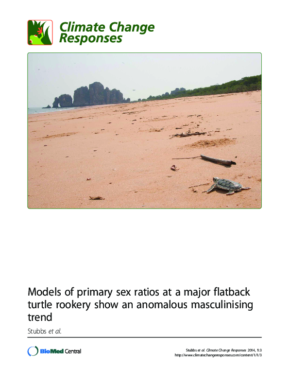 Pdf Models Of Primary Sex Ratios At A Major Flatback Turtle Rookery Show An Anomalous