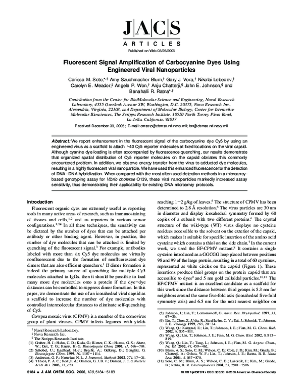 (PDF) Fluorescent Signal Amplification of Carbocyanine Dyes Using ...