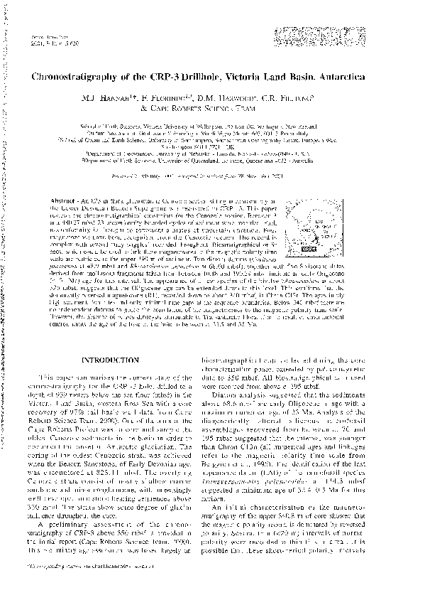 (PDF) Chronostratigraphy of the CRP-3 drillhole, Victoria Land Basin ...
