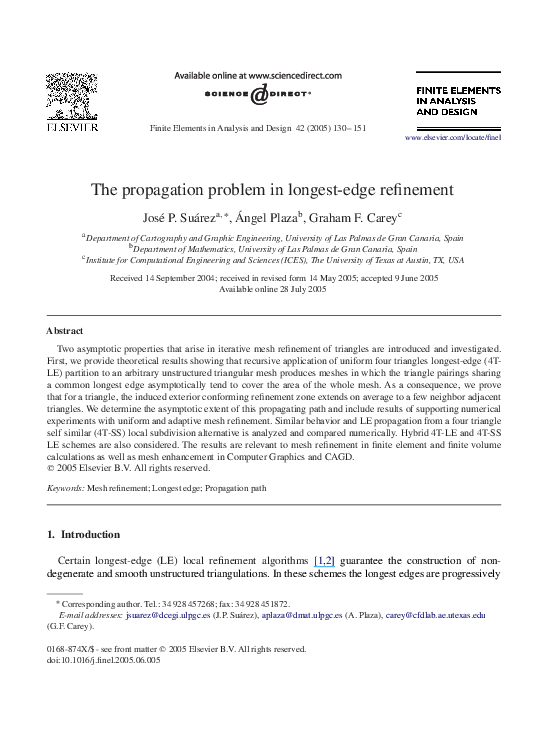 (PDF) The propagation problem in longest-edge refinement