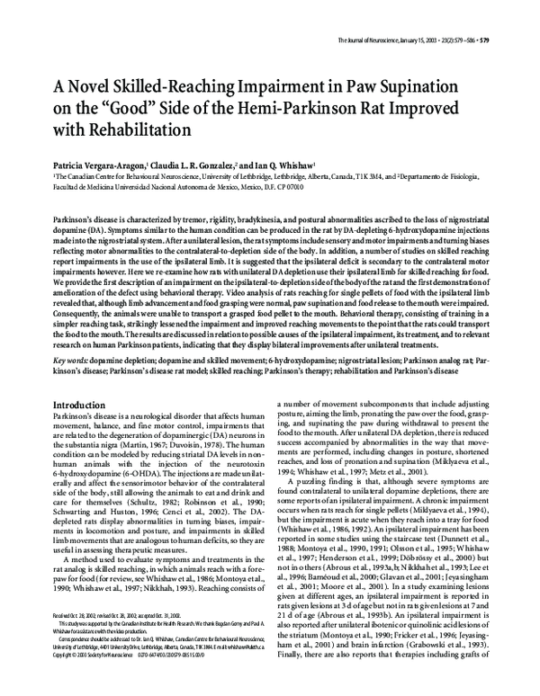 (PDF) A novel skilled-reaching impairment in paw supination on the ...